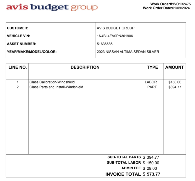 Windshield damage on my Avis rental! Do I have to pay $573?
