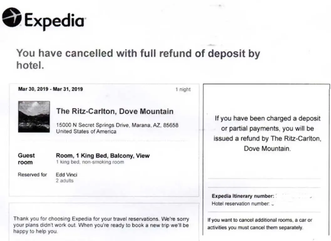 Help! I want this $261 Ritz-Carlton problem to disappear.